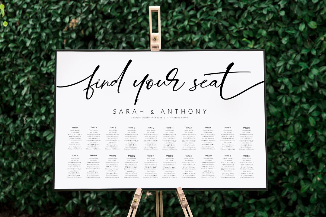 Modern Seating Chart, Wedding Seating Chart, Modern Wedding Seating ...