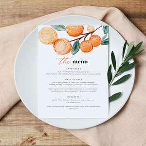 Orange Menu, Little Cutie Menu, Printable Orange Menu , 2 Sizes ...