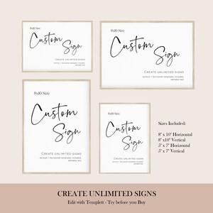 Editable Custom Wedding Sign Template, Modern Wedding Sign, Bridal ...