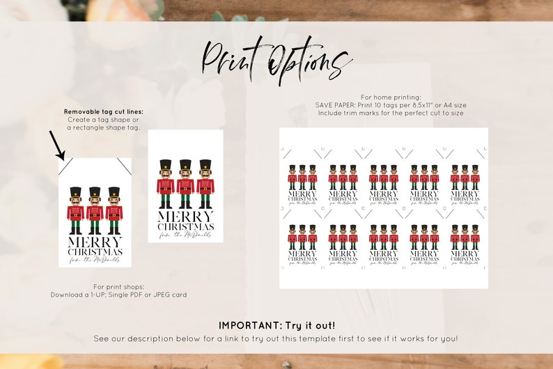 Nutcracker Christmas Gift Tag Printable Christmas Tags - Etsy