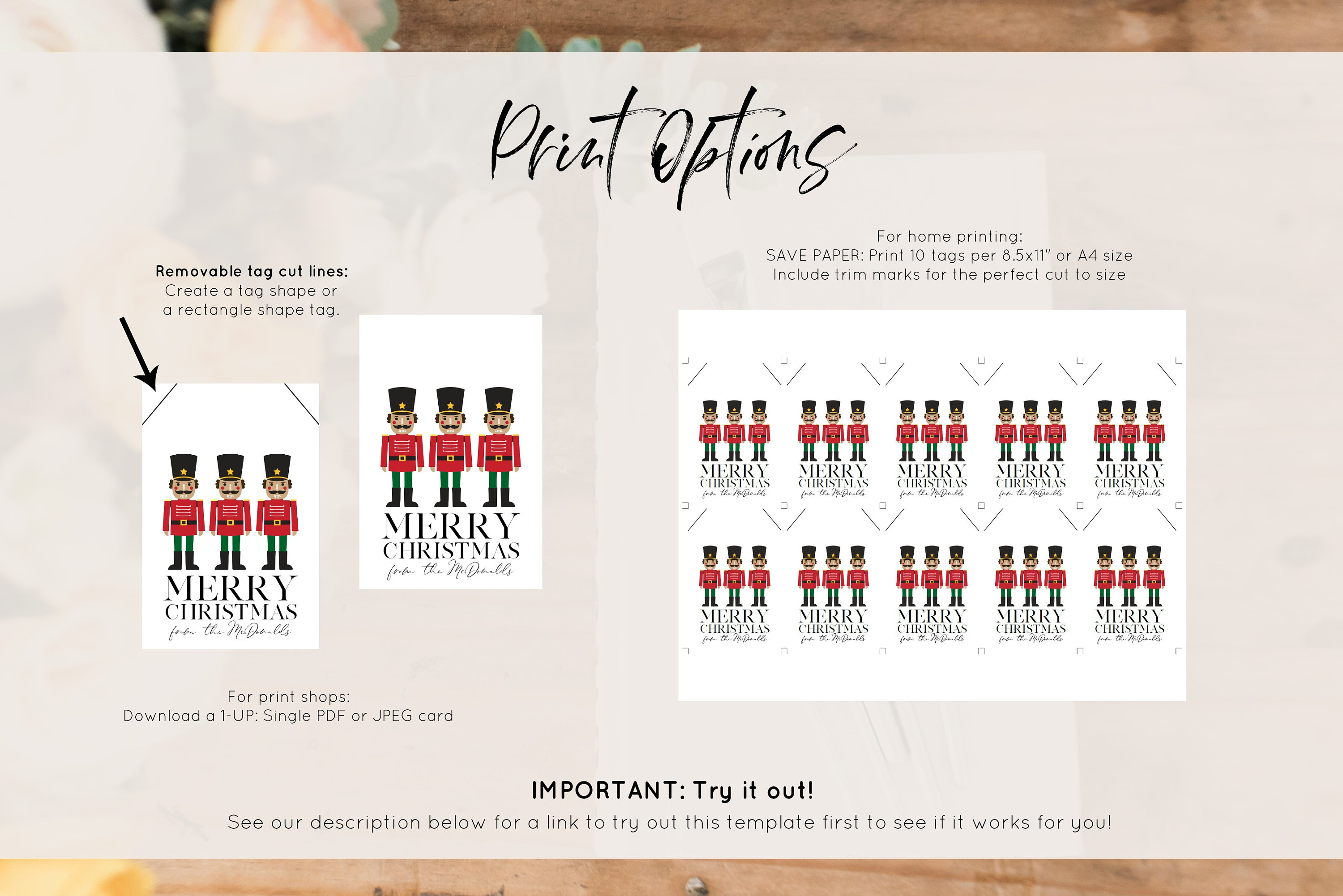Nutcracker Christmas Gift Tag Printable Christmas Tags - Etsy
