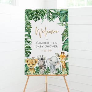 Jungle Welcome Sign Poster, Shower Welcome Sign, Safari Welcome Sign ...