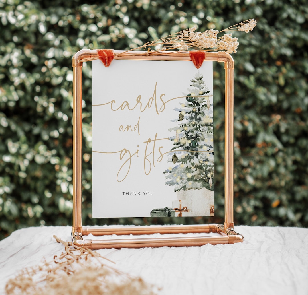 Cards and Gifts Sign, Christmas Cards Sign, Gifts Table Sign, Books and ...