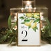 Printable Table Numbers, Lemon Table Numbers, 5x7, 4x6, Templett Table ...