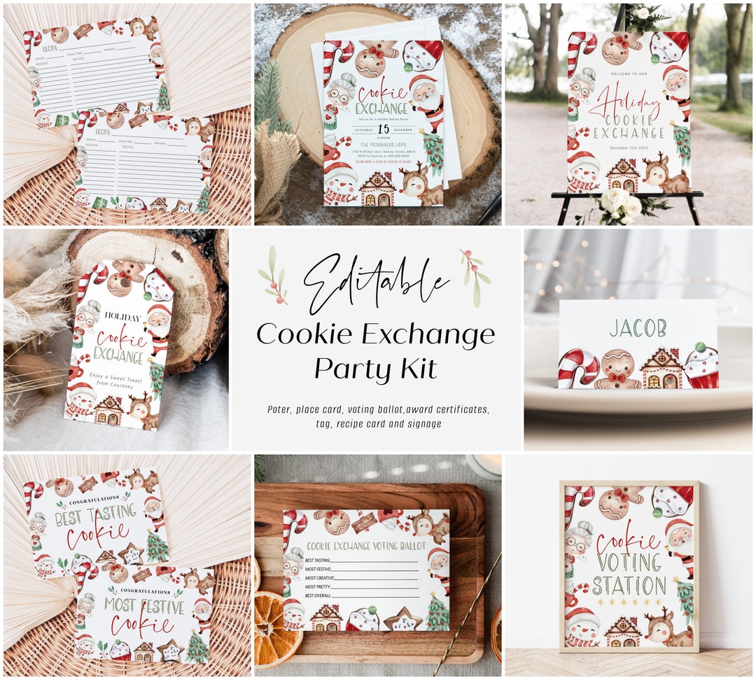 Christmas Cookie Exchange Party Kit, Cookie Exchange Invitation ...