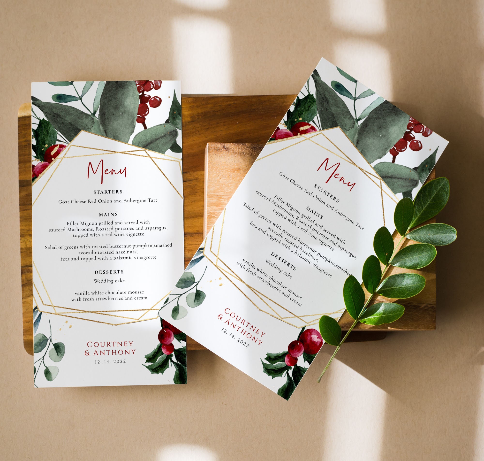 Printable Christmas Menu Christmas Menu Holiday Menu Card | Etsy