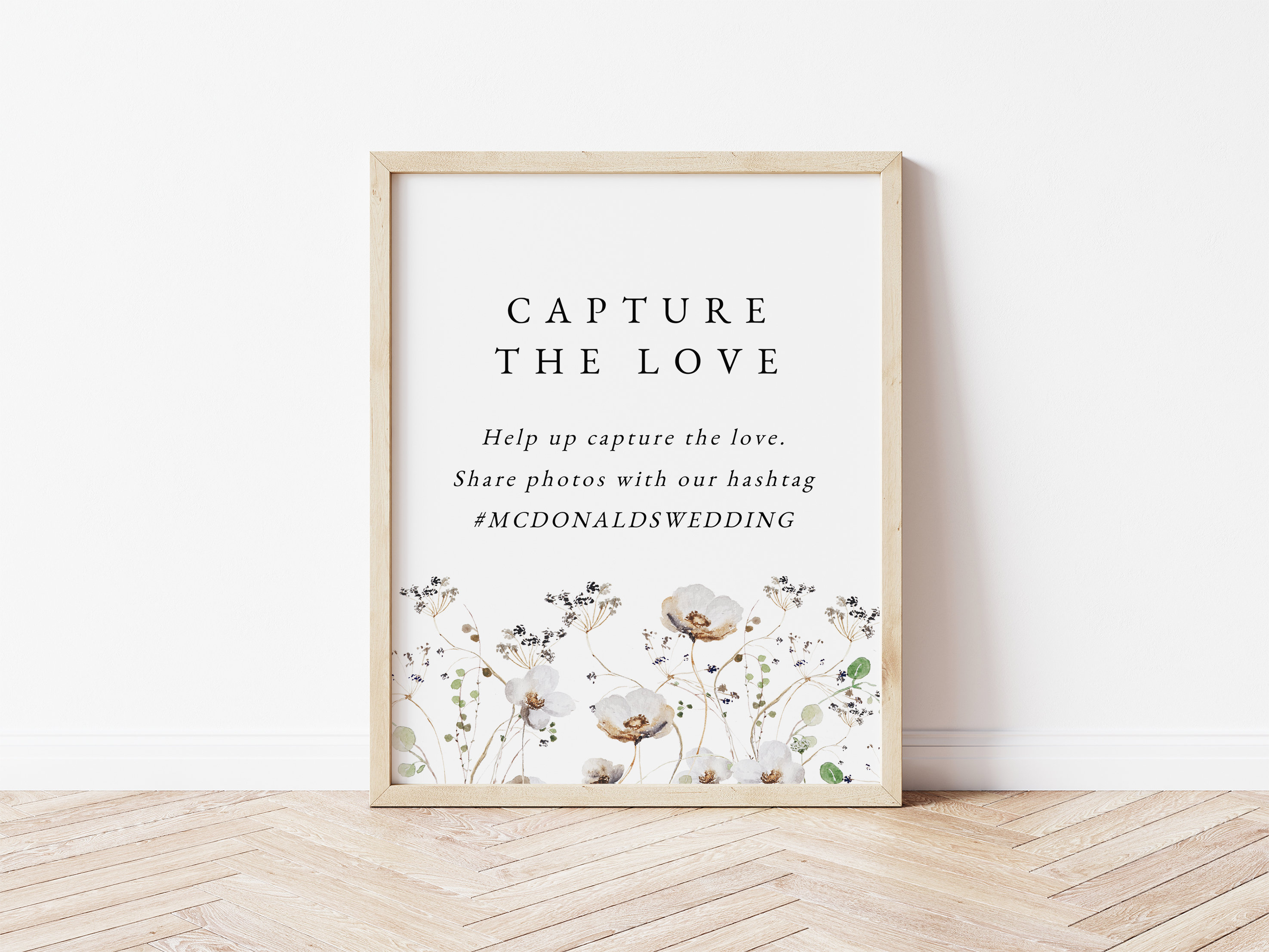 Help Us Capture the Love Sign, Wedding Sign Template, Wildflower ...