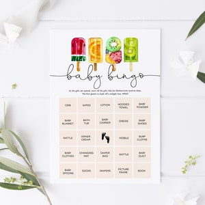 Popsicle Baby Bingo, Icecream Baby Shower Game, Printable Bingo Cards ...