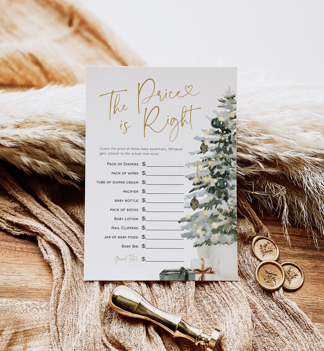 Christmas Price is Right Game, Baby Shower Game, Printable the Price is ...
