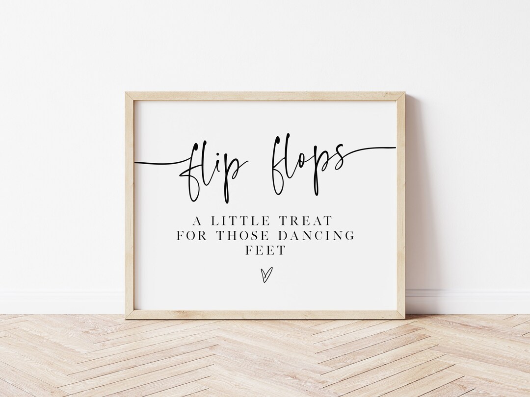 Flip Flops Wedding Sign Printable, Wedding Sign Template, Dancing Feet ...