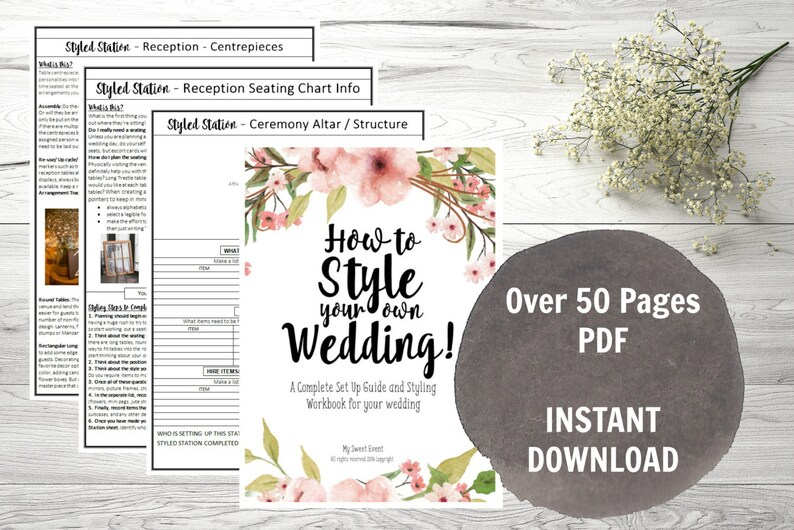 Wedding Planner Bundle, Printable Wedding Styling Guide, Decorating ...