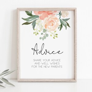 Baby Advice Sign and Cards, Advice Card Template, Baby Advice Sign ...