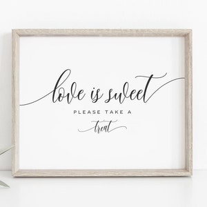 Love is Sweet Sign, Script Dessert Table Sign, Shower Favor Sign ...