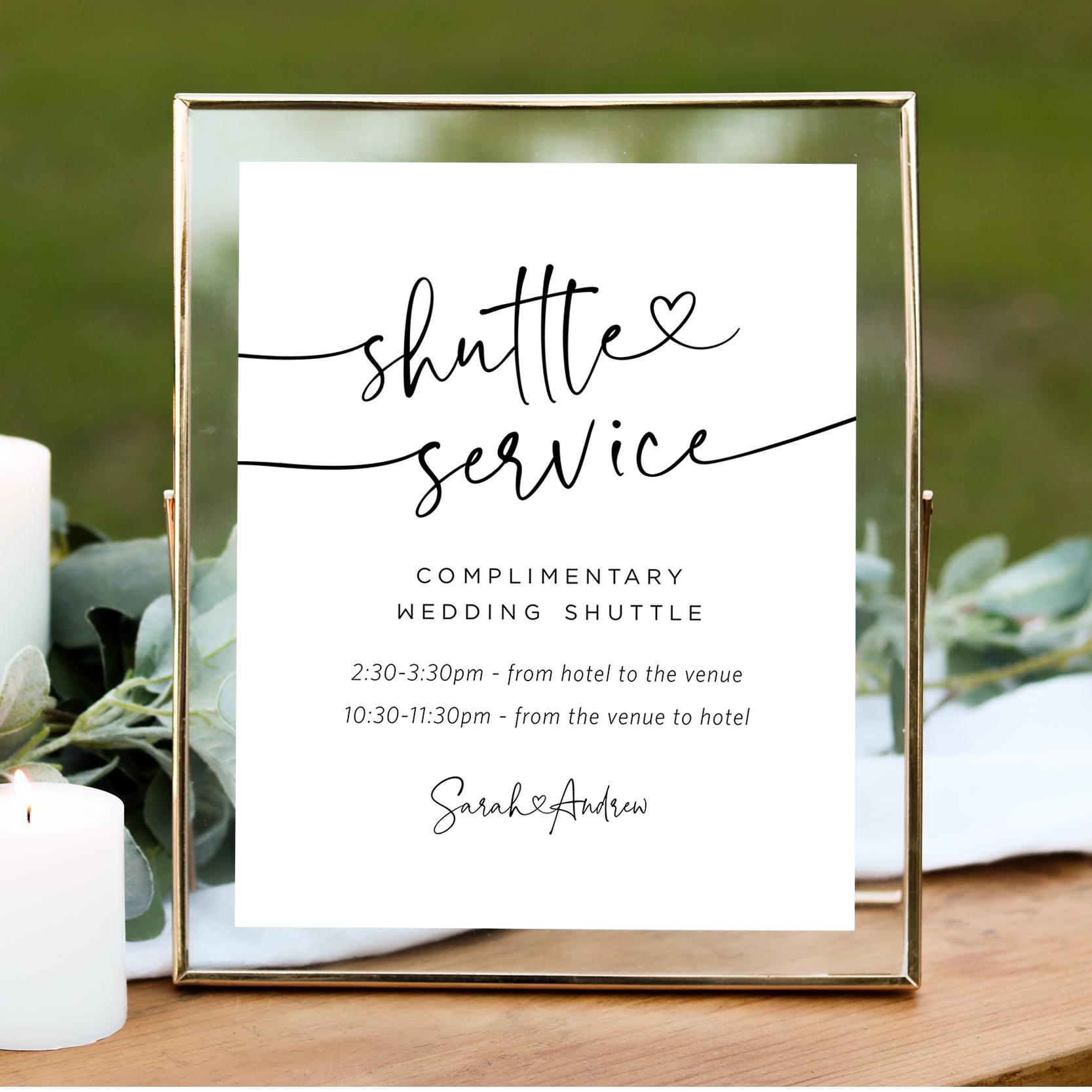 Shuttle Service Sign, Wedding Trolley Service Sign, Transportation Sign ...