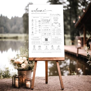 Infographic Wedding Sign, Fun Wedding Sign With Editable Icons ...