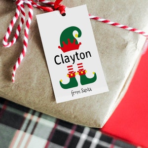 Christmas Elf Tags, Elf Name Tag, Christmas Tag Template, 2x3 ...