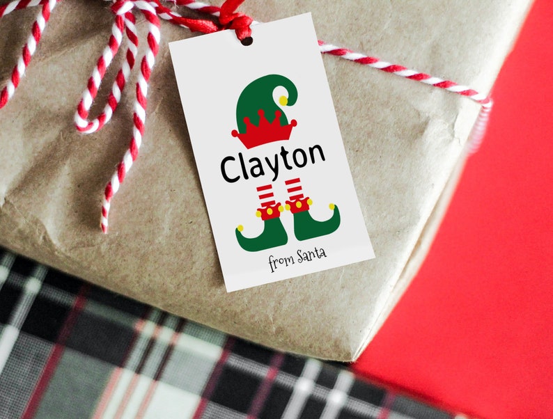 Christmas Elf Tags Elf Name Tag Christmas Tag Template - Etsy