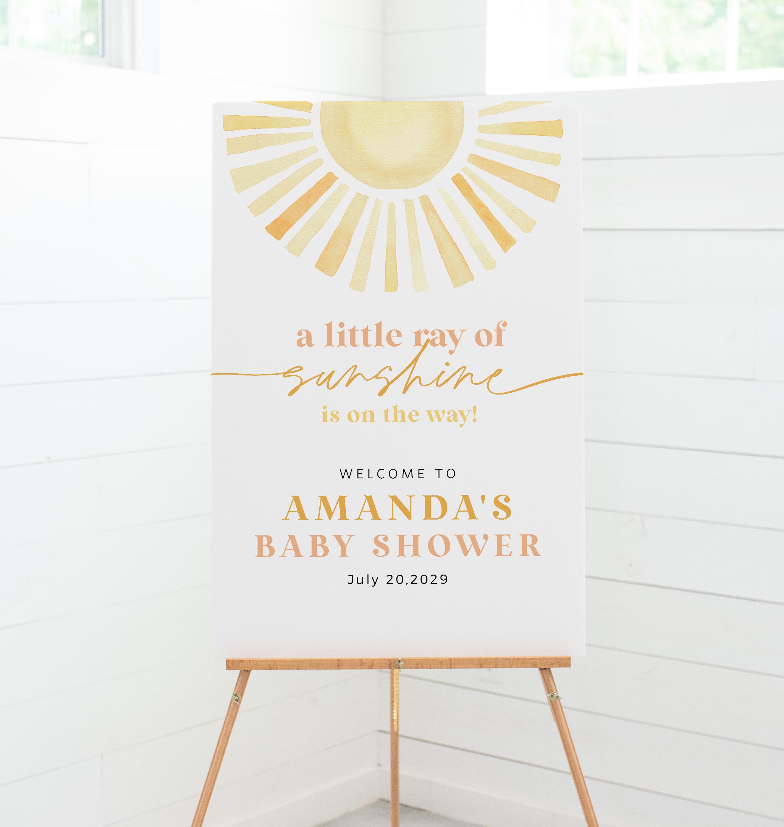 Sun Welcome Sign Poster, Shower Welcome Sign, Sunshine Welcome Sign ...