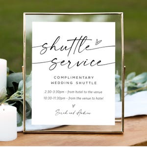 Shuttle Service Sign, Wedding Trolley Service Sign, Transportation Sign ...