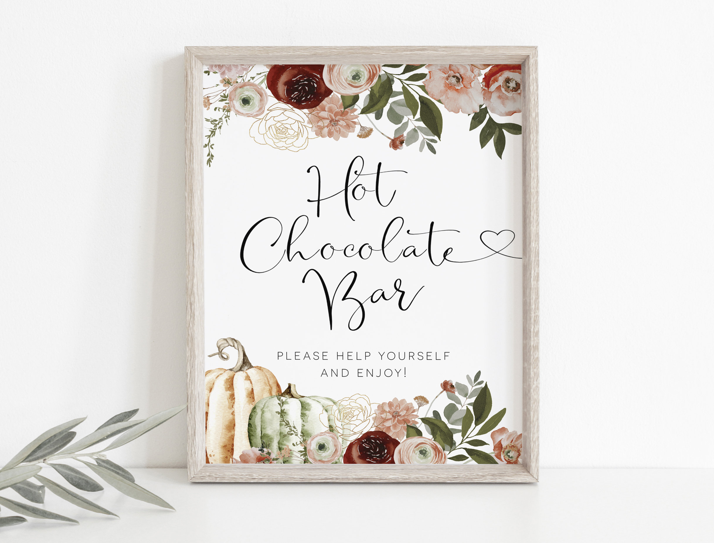 Hot Chocolate Bar Sign Printable Hot Chocolate Bar Sign Fall | Etsy