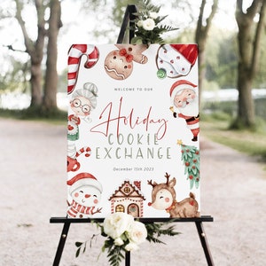 Christmas Welcome Sign, Cookie Exchange Sign, Printable Welcome Sign, 5 ...