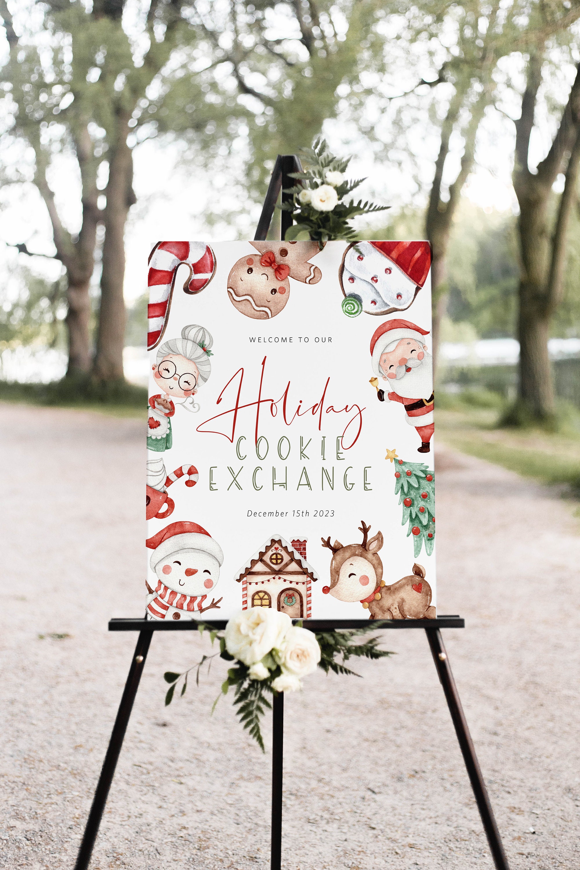 Christmas Welcome Sign, Cookie Exchange Sign, Printable Welcome Sign, 5 ...