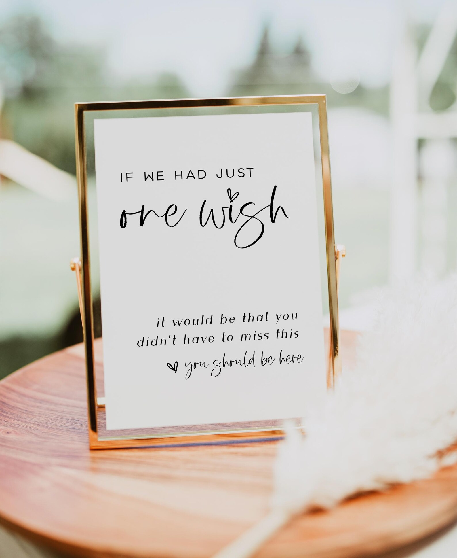 If I Had One Wish Sign, Wish You Were Here Sign, Modern Memorial Table ...