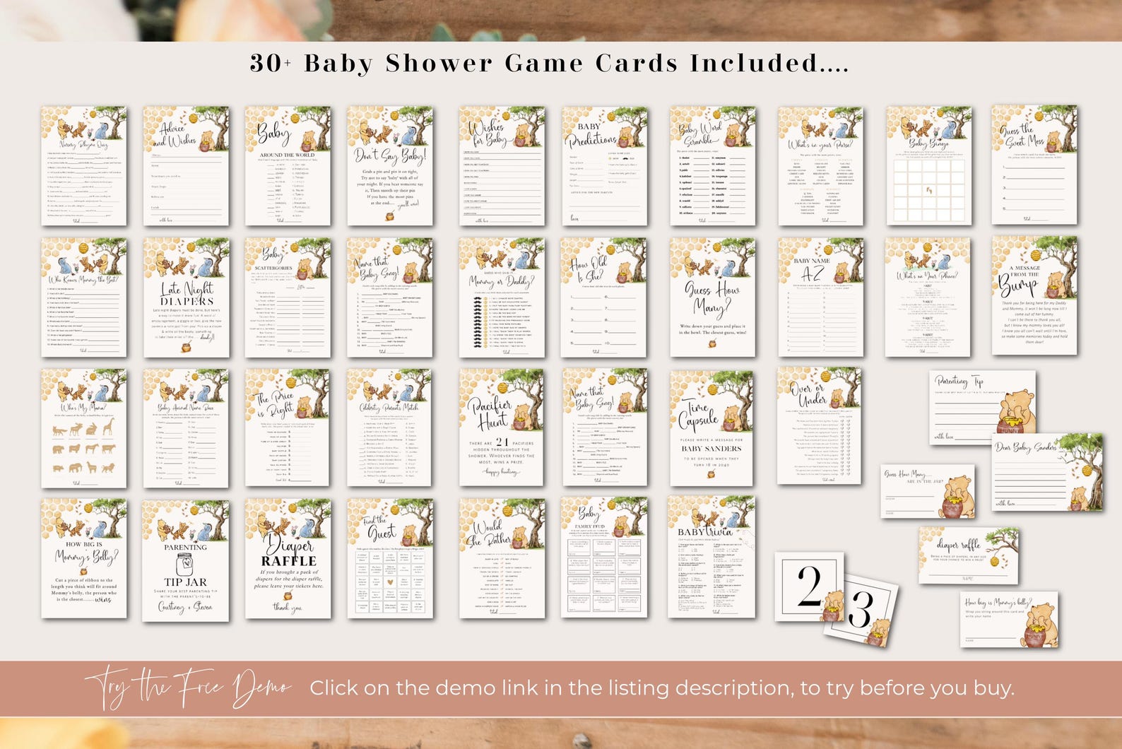 Winnie the Pooh Baby Shower Game Bundle, Baby Shower Games, Pooh Baby ...