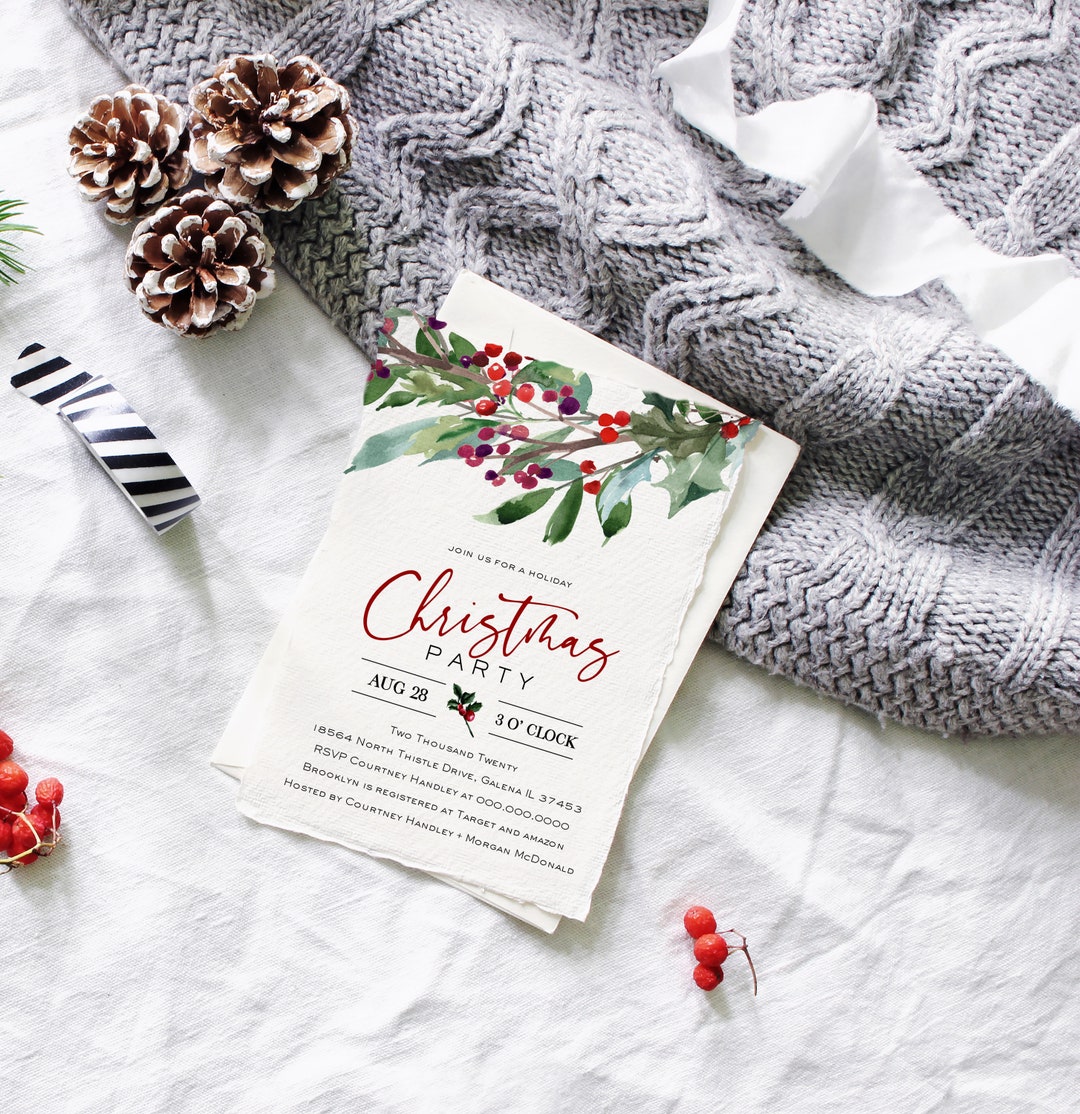Christmas Invitation Printable, Holiday Invitation, Christmas Party ...