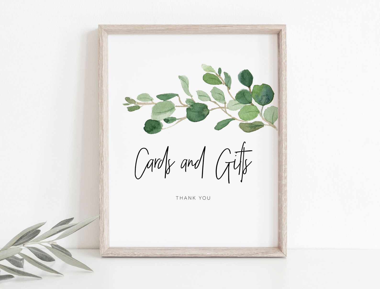 Cards and Gifts Sign Greenery Cards Sign Template Printable - Etsy