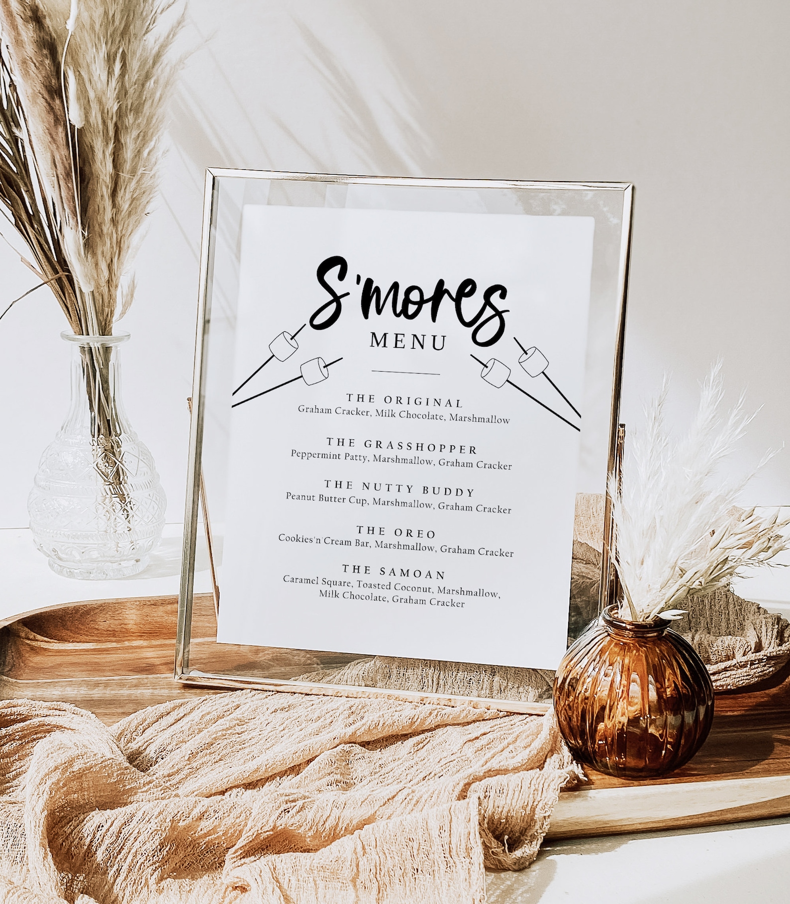 S'mores Menu Sign, Smore Bar Sign, S'more Station, Summer Wedding ...