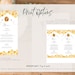 Bee Menu Card, Honeybee Menu Template, Party Menu, Instant Download ...