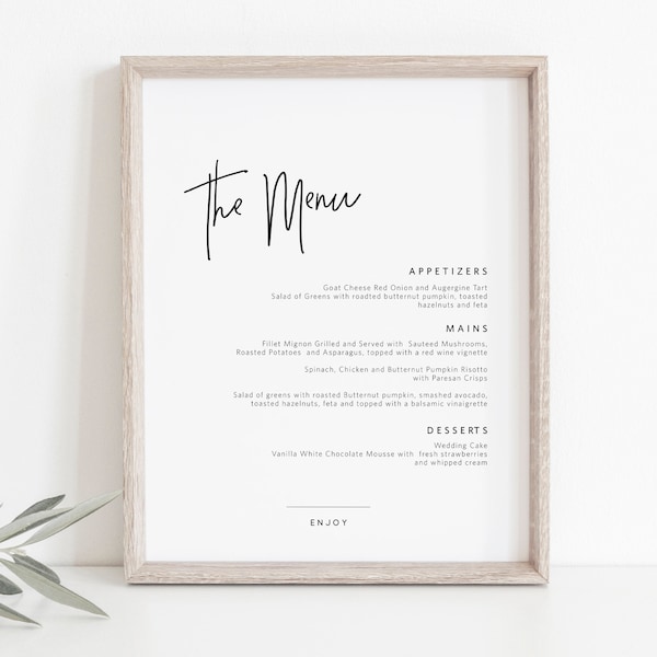 Menu Sign - Etsy