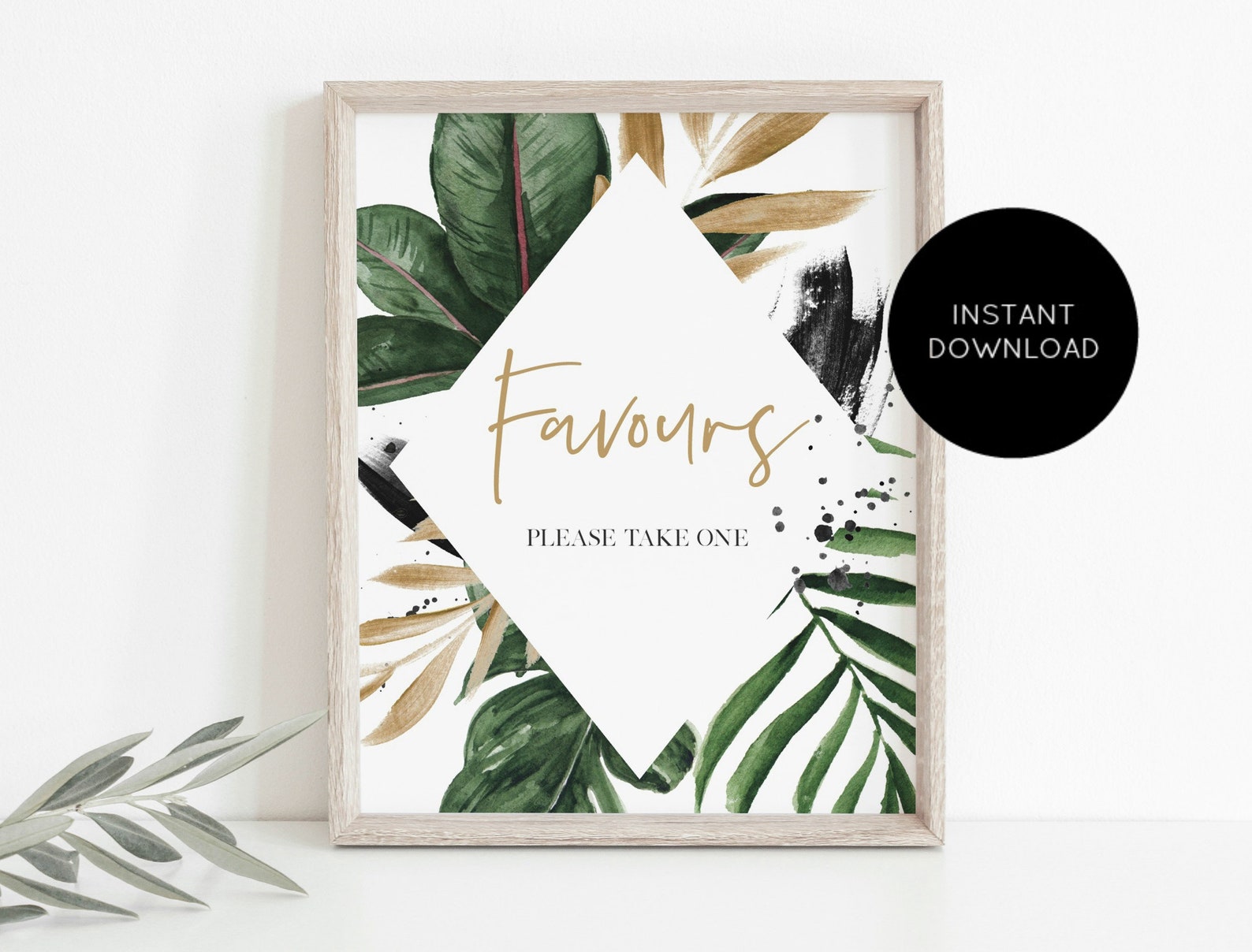 Favor Sign Printable Favor Sign Template Tropical Favors - Etsy