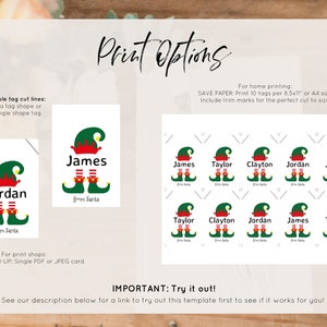 Christmas Elf Tags, Elf Name Tag, Christmas Tag Template, 2x3 ...