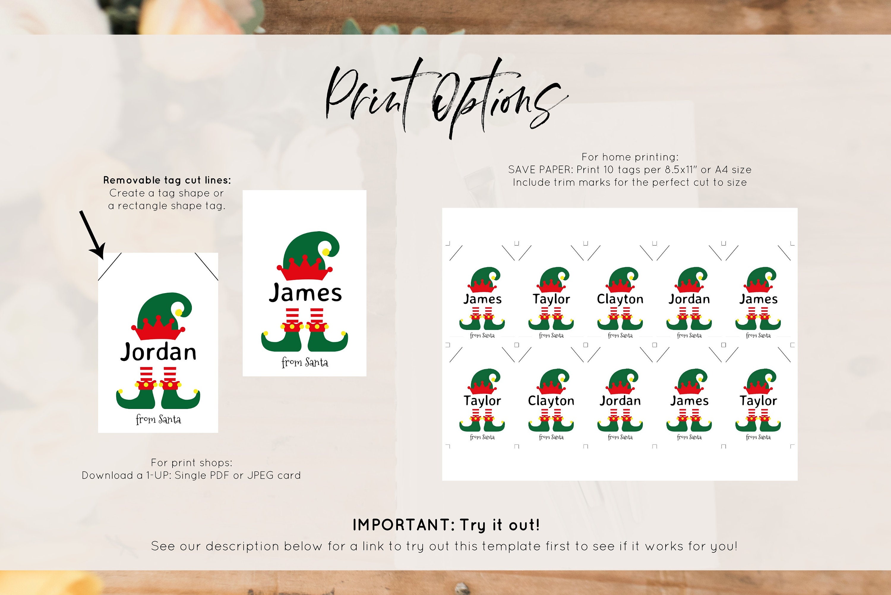 Christmas Elf Tags Elf Name Tag Christmas Tag Template - Etsy