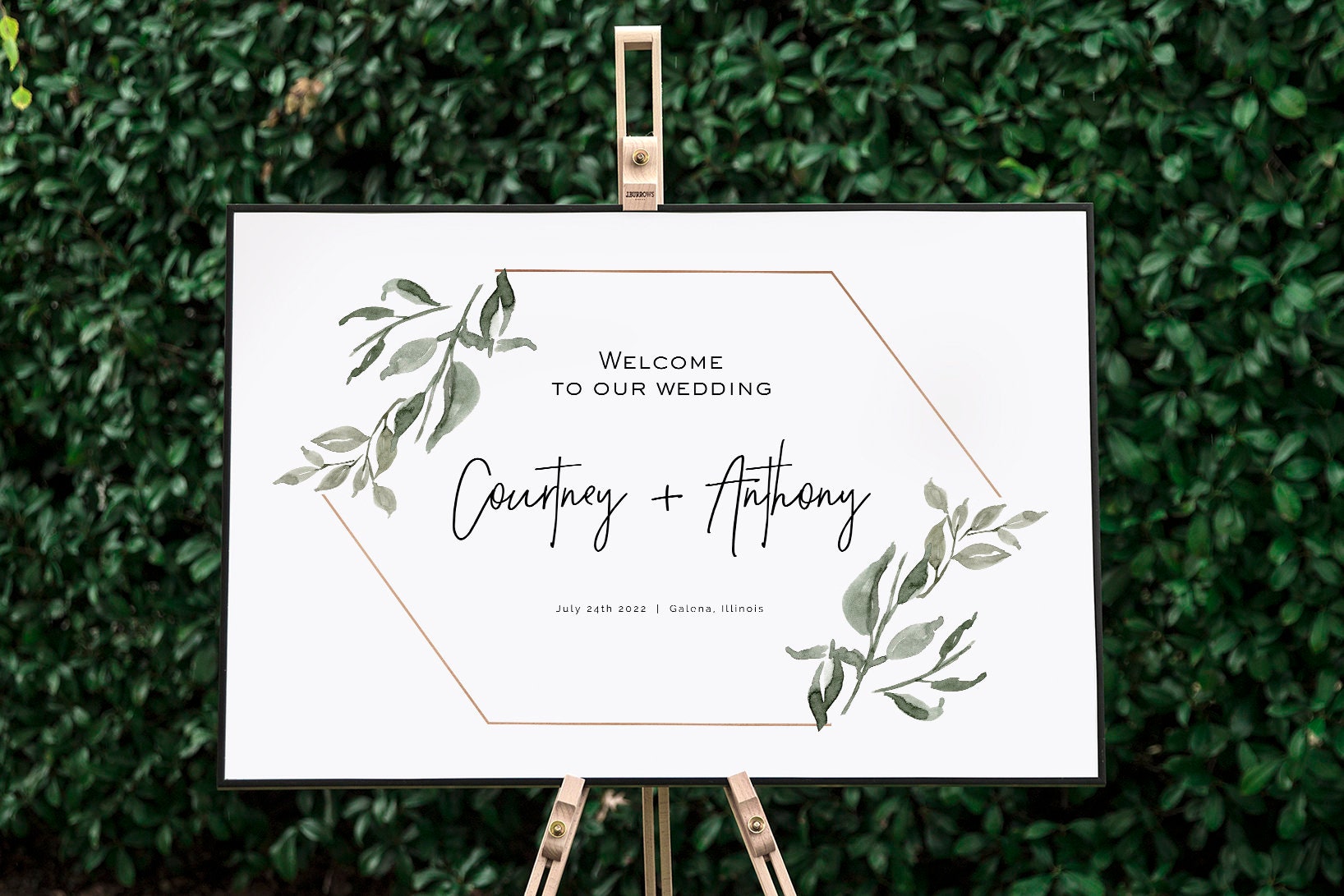 Greenery Wedding Welcome Sign Printable Wedding Welcome | Etsy
