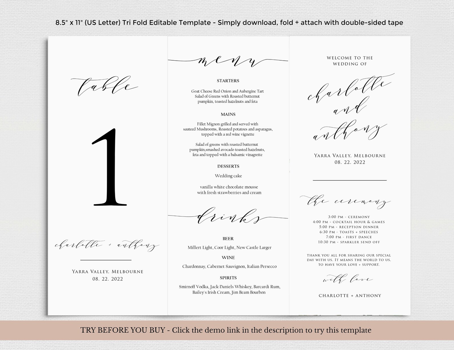 Script Wedding Tri-fold Table Number Tri-fold Table Menu - Etsy