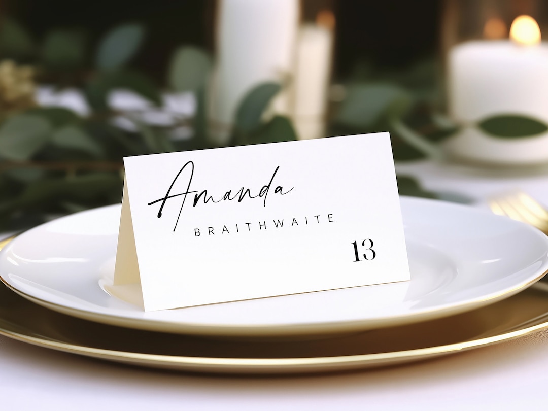 Minimalist Place Card Template, Wedding Escort Card Printable, Seating ...