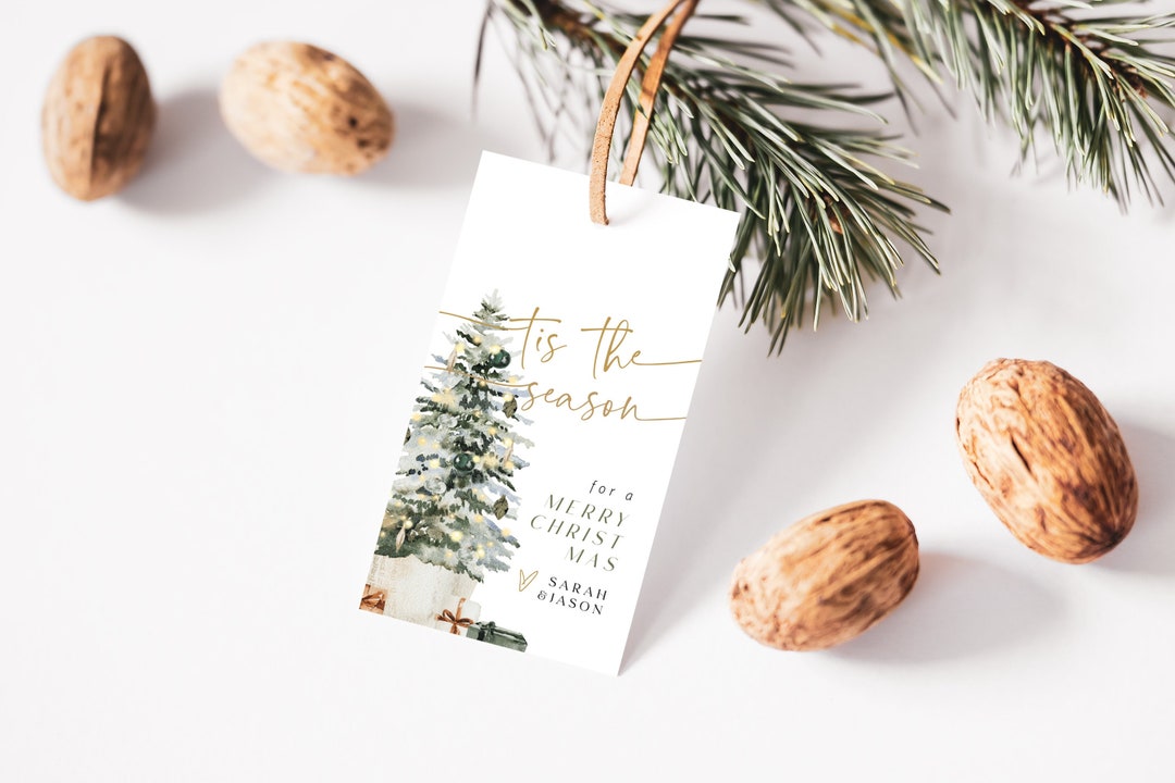 Christmas Favor Tag, Tis the Season Favor Tag, Printable Christmas Tag ...