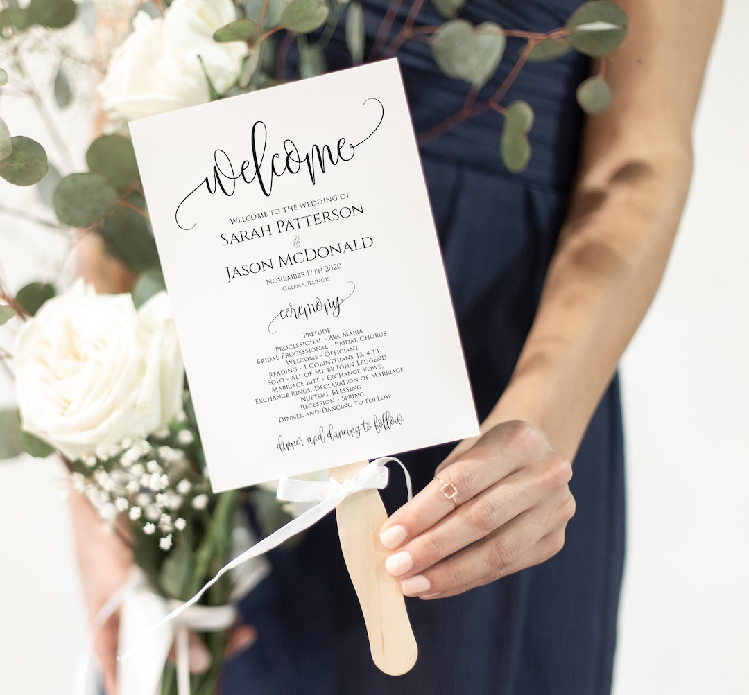 Rustic Wedding Program, Printable Wedding Ceremony Program Template ...