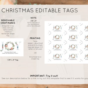 Christmas JOY Gift Tag Template, Printable Christmas Favor Tag ...