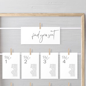 Modern Seating Chart Cards, Seating Chart Wedding, Printable Seating ...