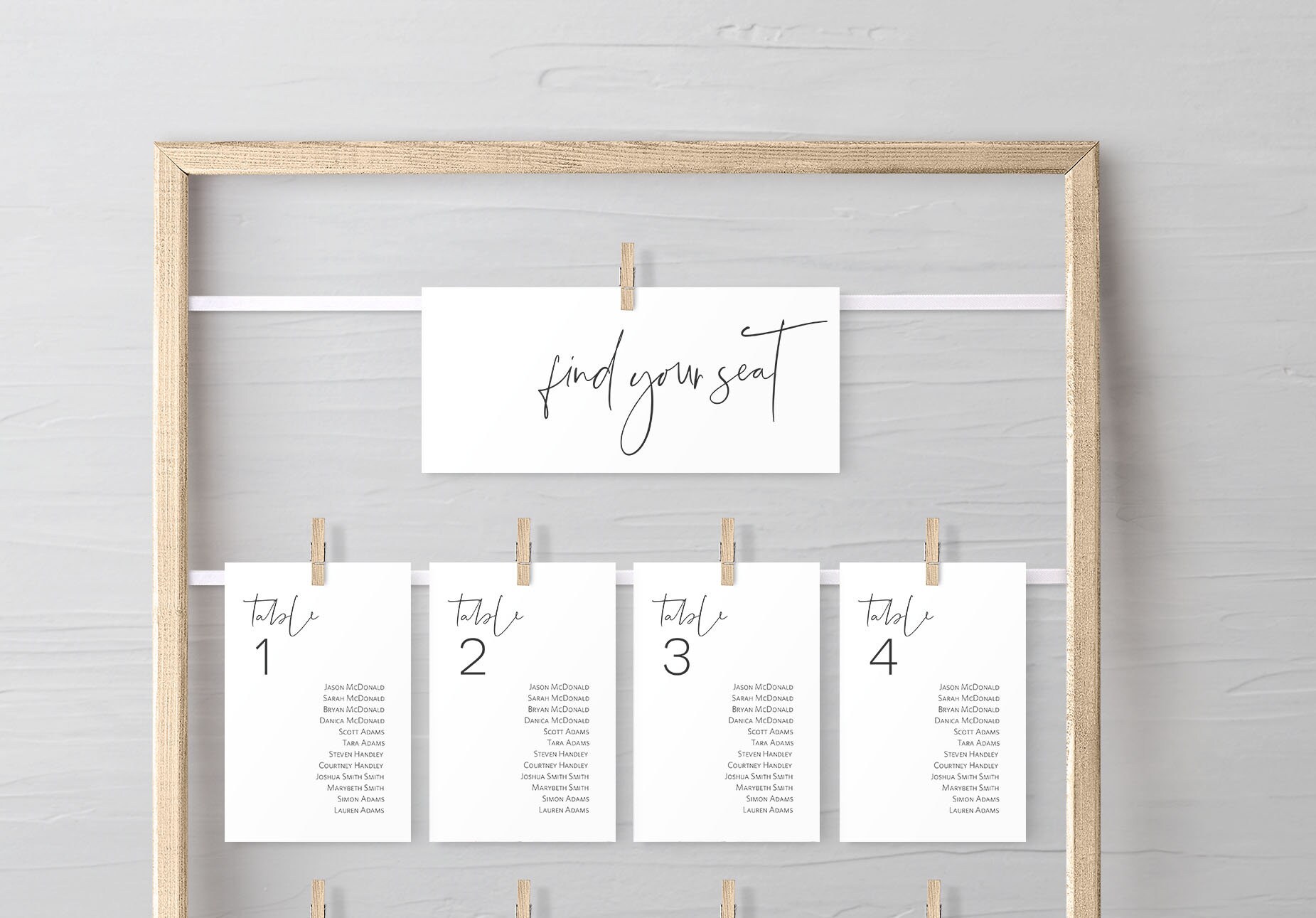 Modern Seating Chart Cards Seating Chart Wedding Printable - Etsy