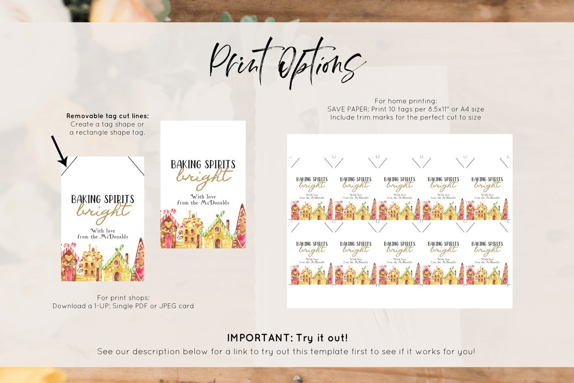 Baking Spirits Bright Tag, Christmas Tag, Gingerbread Tag, Christmas ...