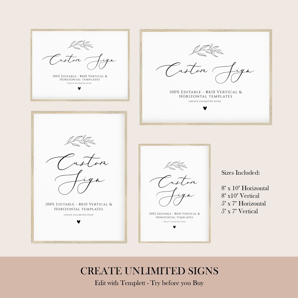 Editable Custom Wedding Sign Template Branch Wedding Sign - Etsy