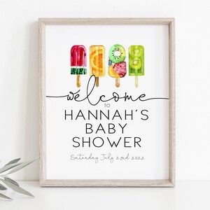 Popsicle Baby Shower Welcome Sign, Icecream Welcome Poster, Summer ...