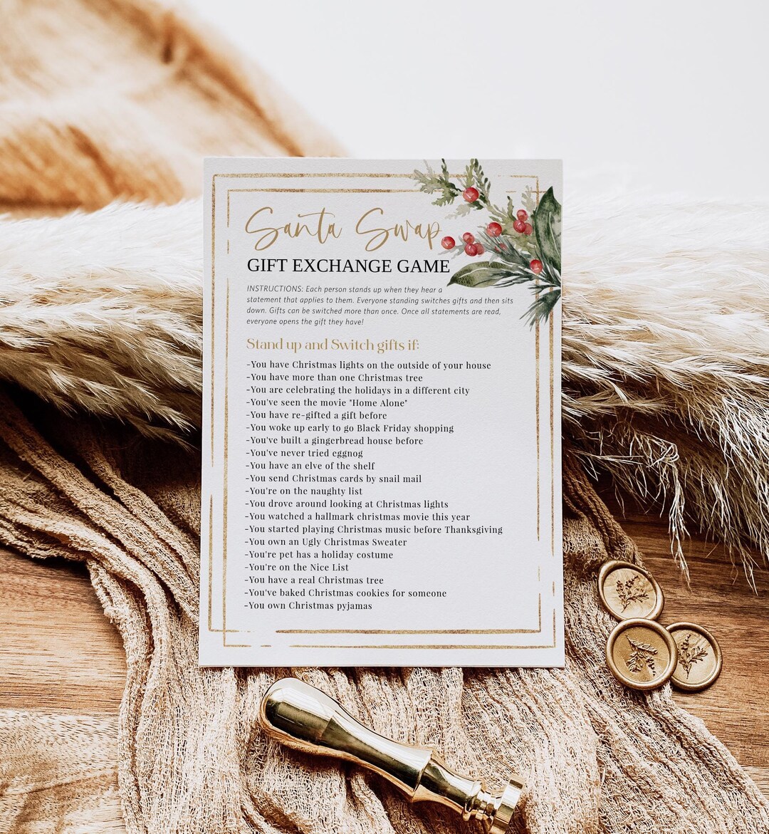Santa Switch Gift Exchange Game, Secret Santa Game, Santa Switch Game ...