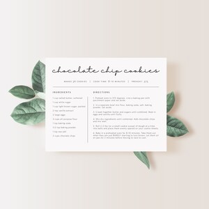 Editable Recipe Card Template, Farmhouse Style Recipe Card, Diy Recipe ...