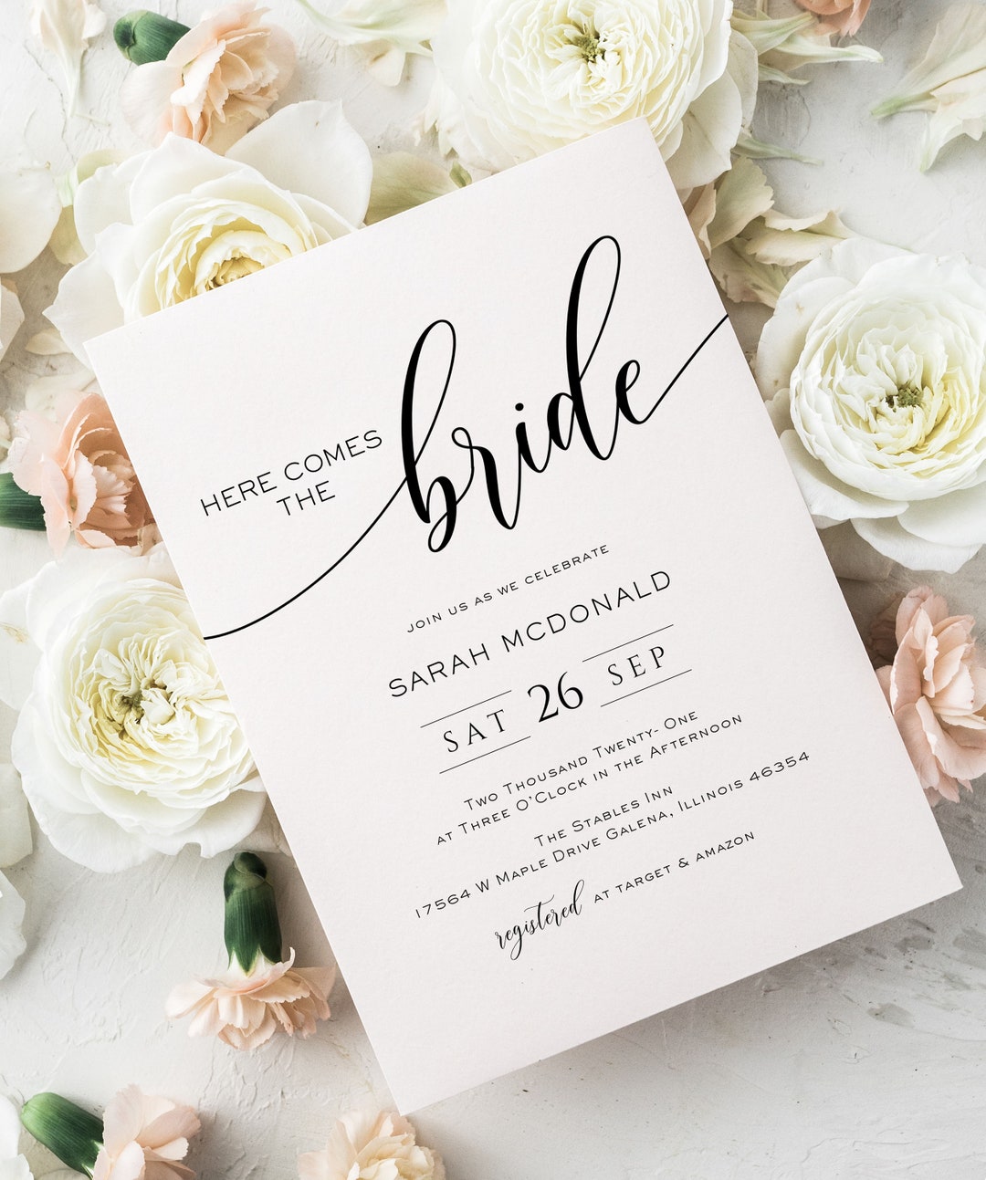 Script Bridal Shower Invitation Bridal Shower Invitation - Etsy